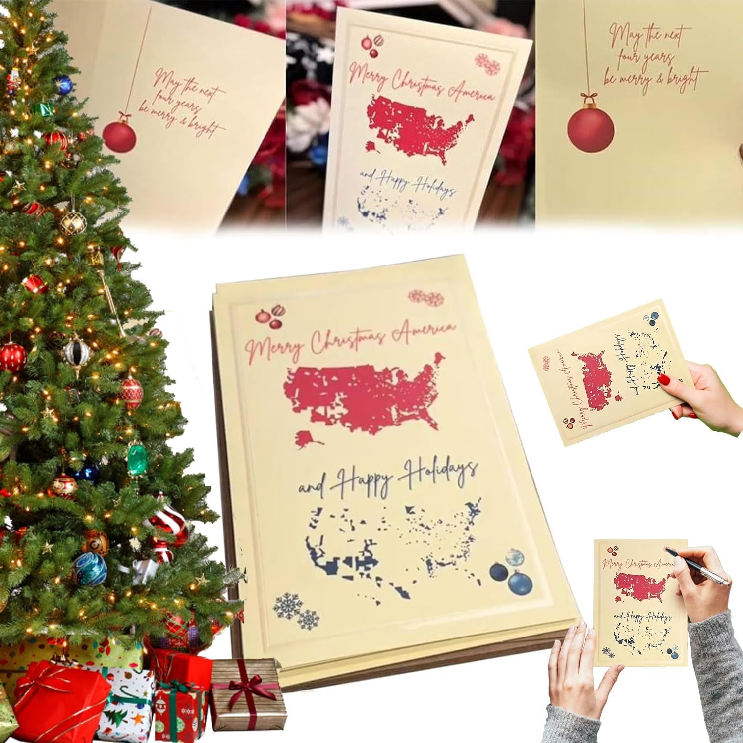2024 Merry Christmas America Card, 2024 Presidential Election Map Cards ...