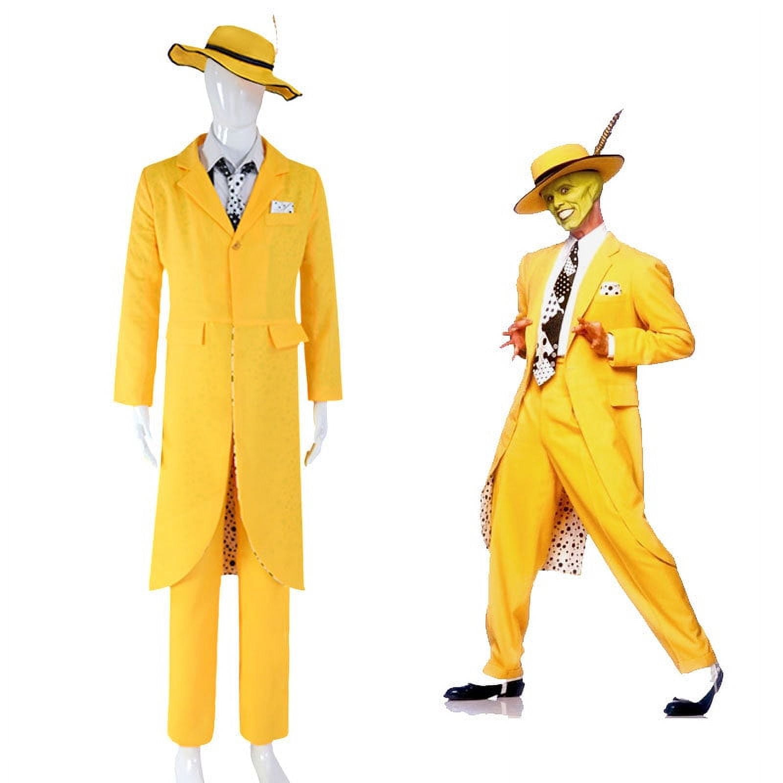 2024 Metamorphosis Monster Costume Jim Carry Mask Yellow Long Suit ...