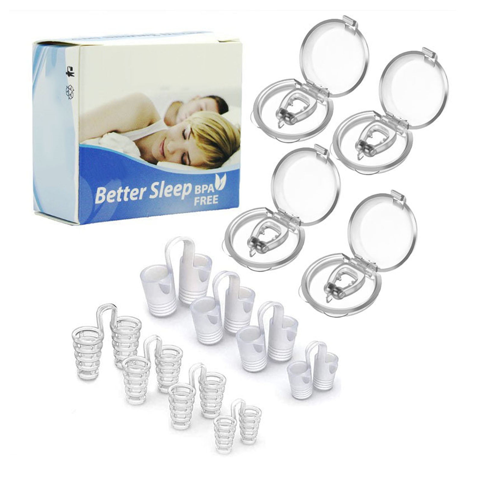 2024 Mini Nose Clip Set Silicone Magnetic Anti Snoring Clip Snore