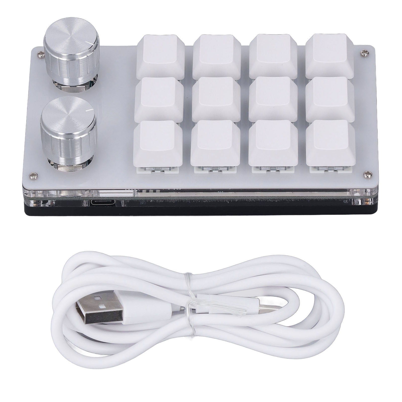 2024 Mini USB Keypad 12 Key Multifunctional Shortcut Programmable Keyboard with 2 Knob for ...