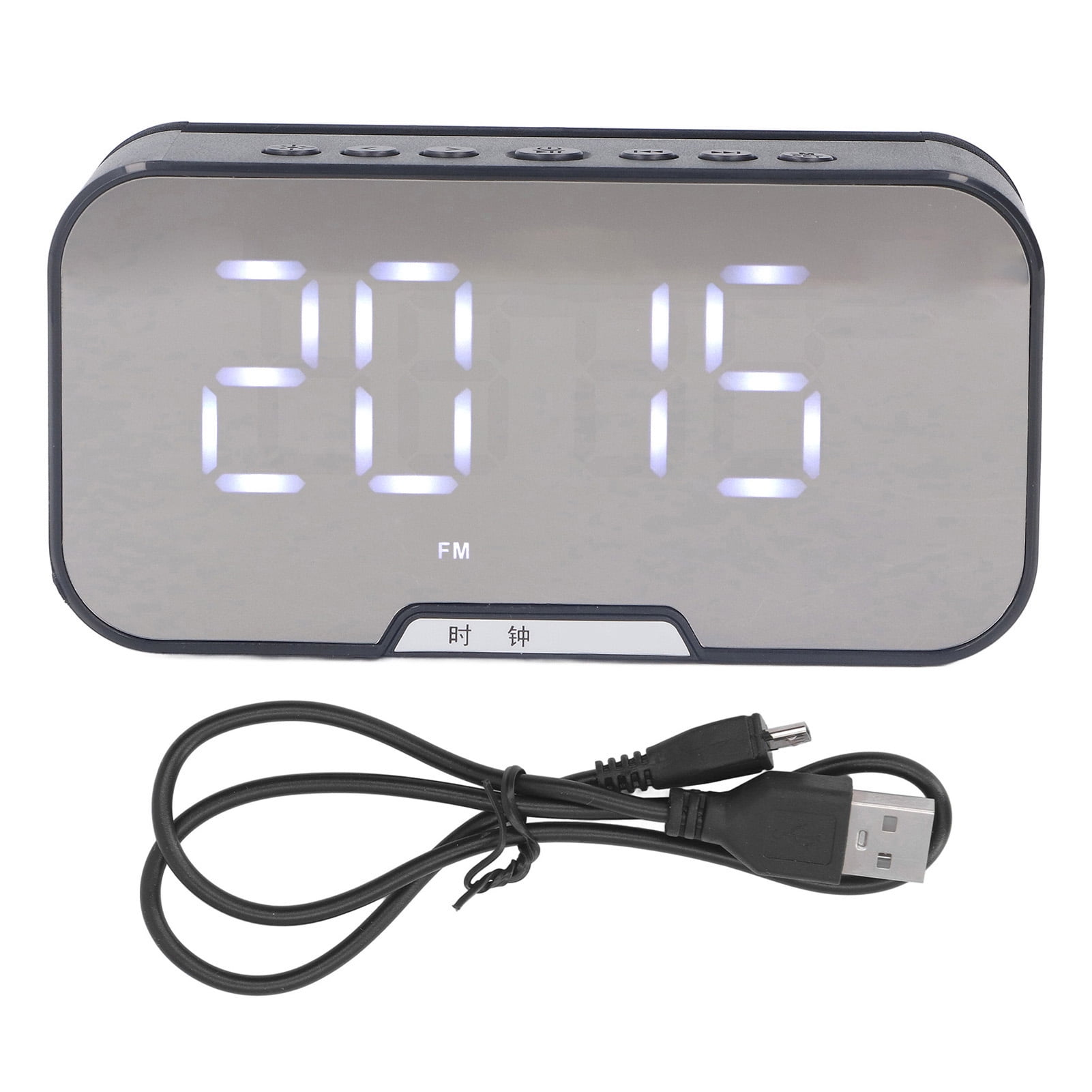 2024 Mirror Alarm Clock Bluetooth Speaker Rechargeable Digital Alarm ...