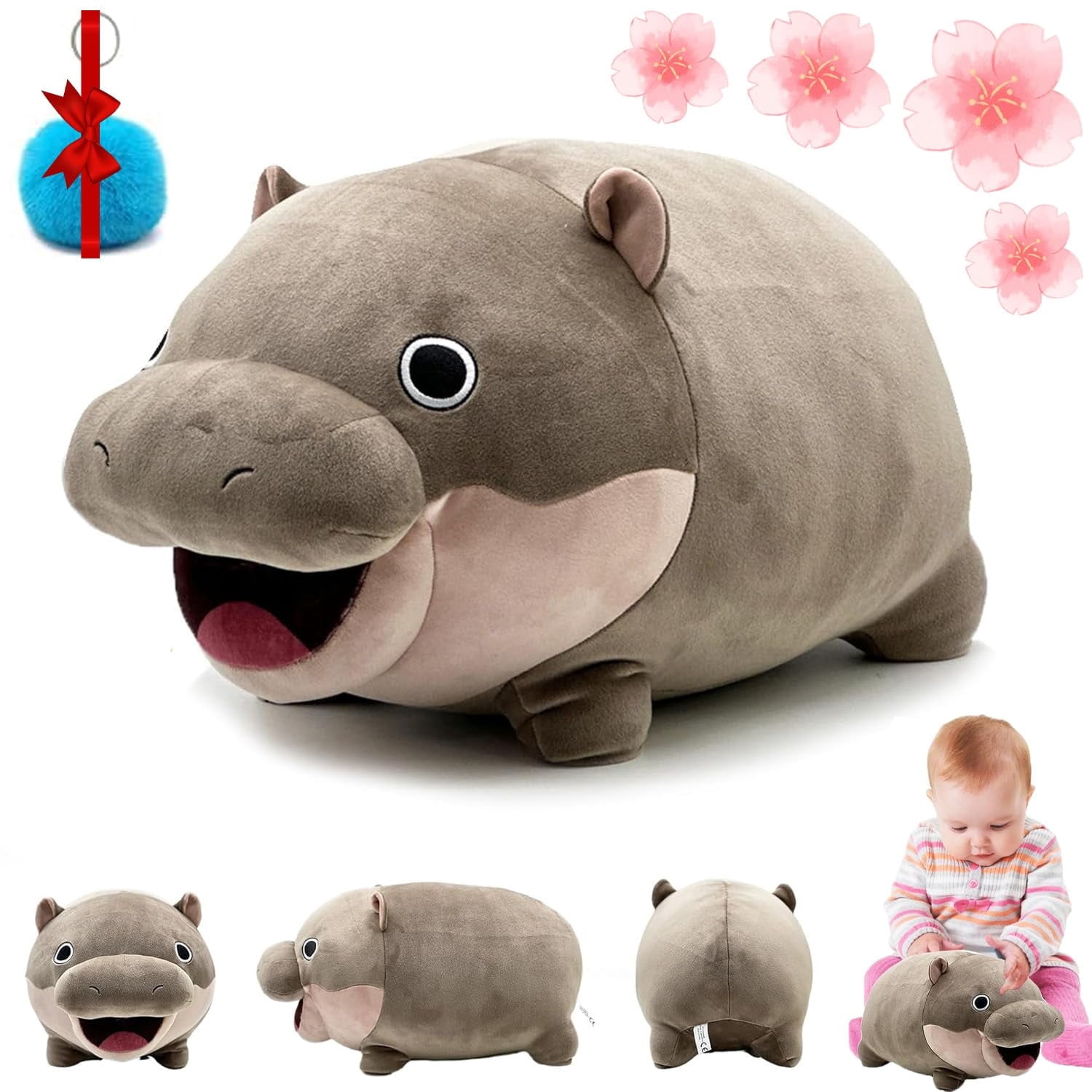 2024 Moo Deng Plush Toys, MooDeng Hippo Plush Pillow, Cute Soft Stuffed ...