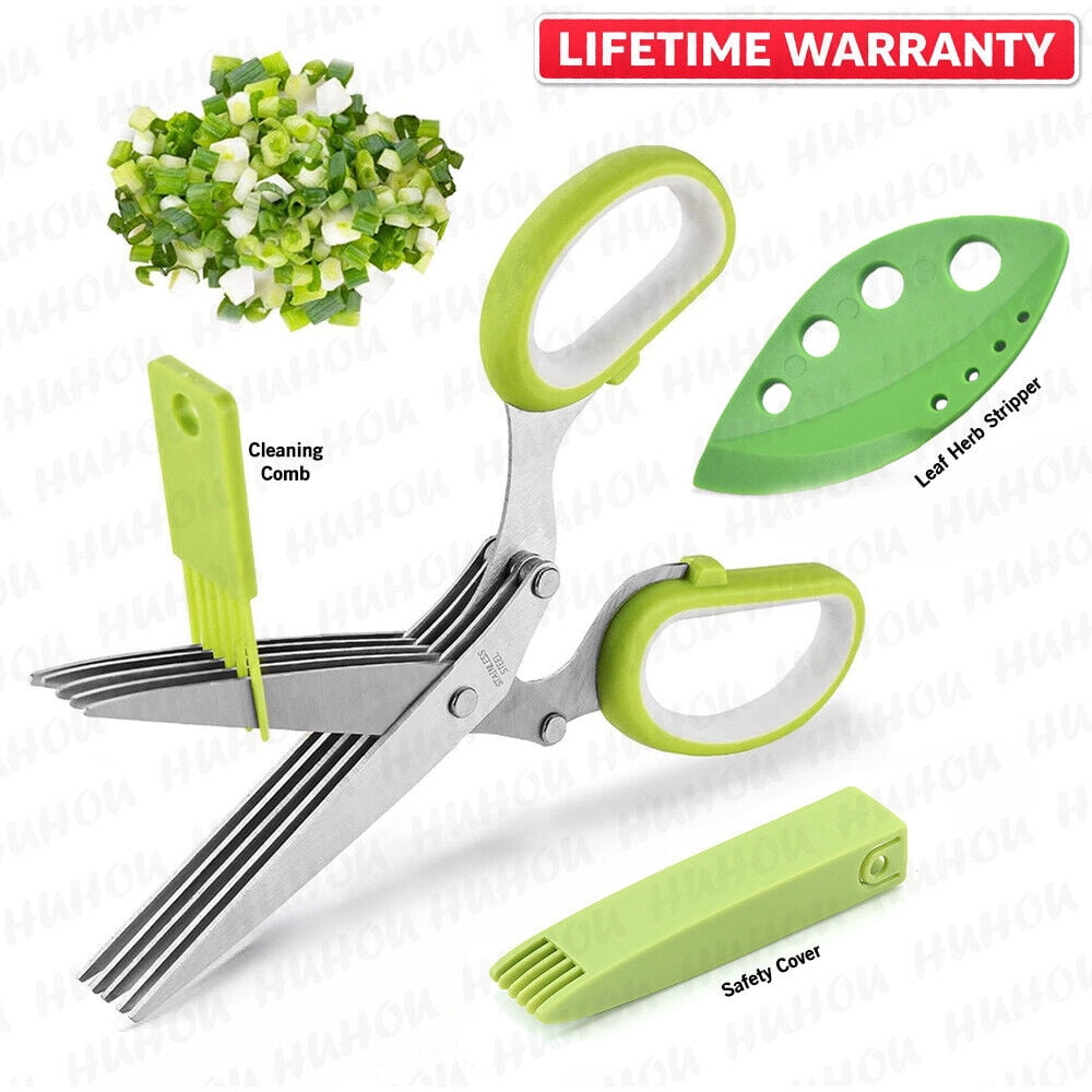 2024 Multipurpose Kitchen Chopping Shear Herb Scissors Set with 5 Blades Cover - Walmart.com