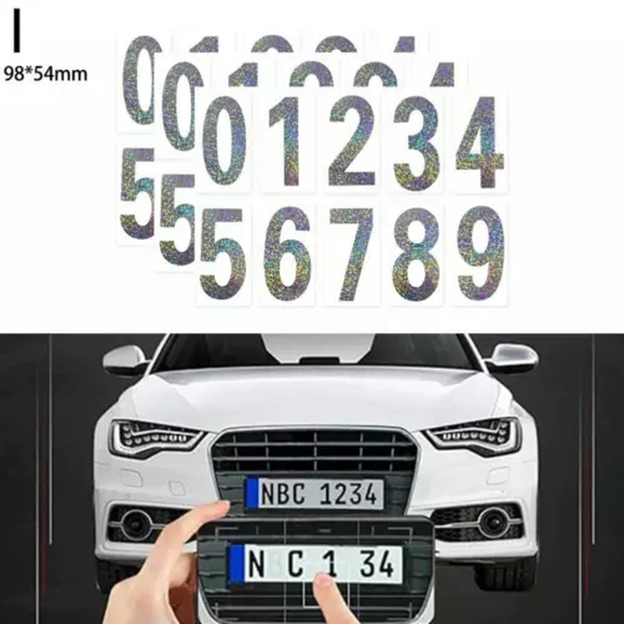 2024 NEW License Plate Number Reflective Invisible Digital Sticker ...