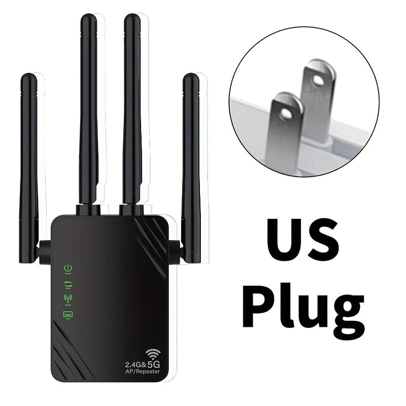 2024 NEW US Plug, WiFi Extender, WiFi Booster, 1200Mbps WiFi Signal ...
