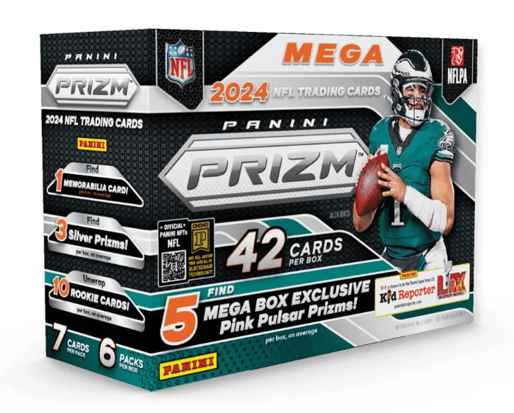 2024 NFL Panini Prizm Football Trading Card Mega Box! (Pink Pulsar Prizms!) - Walmart.com