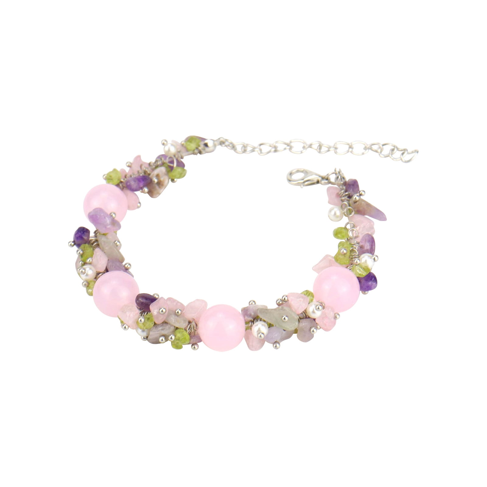 2024& Natural Gemstone Crushed Bracelet Gravel Chakra Stretch Strand ...