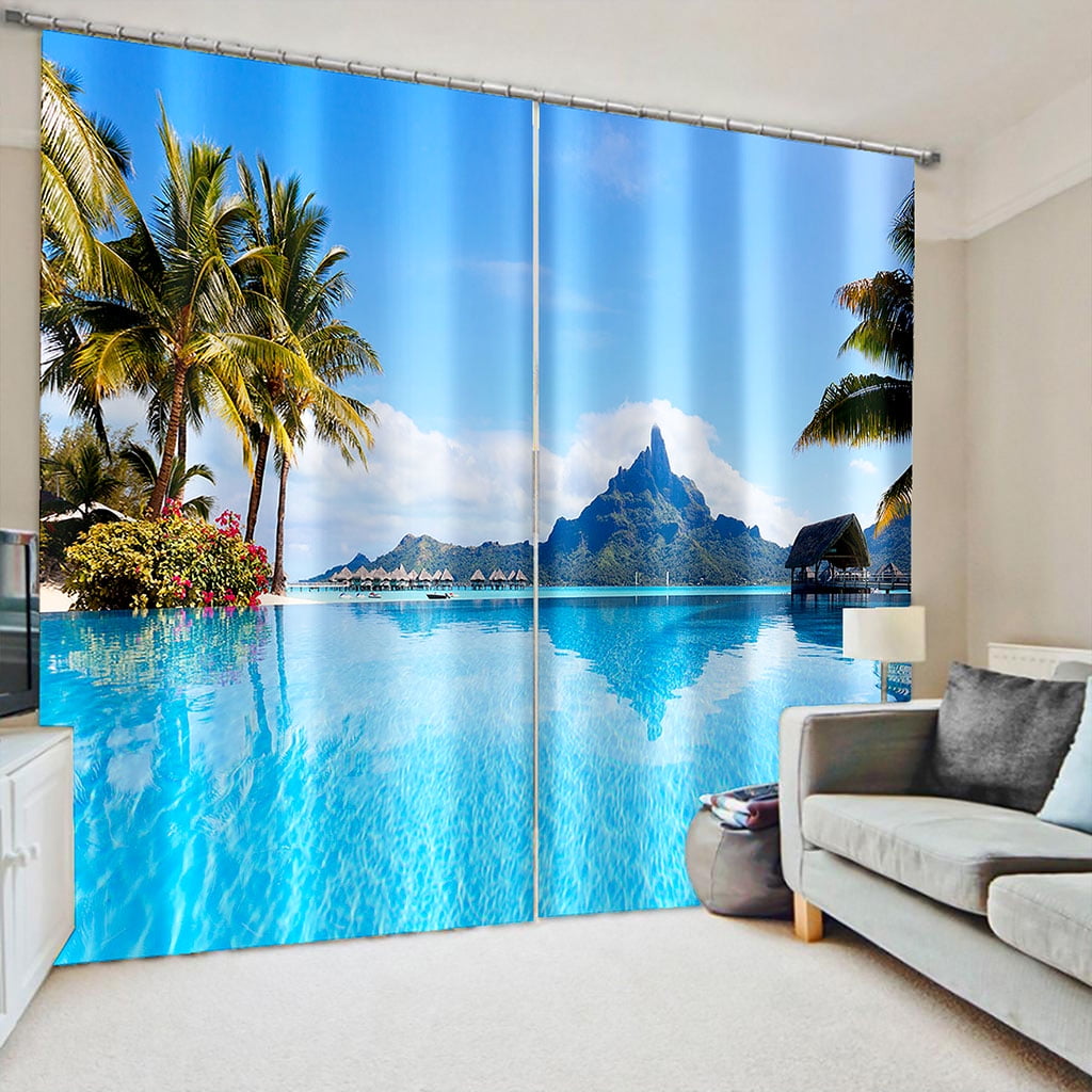 2024 Nature Seaside Scenery 3D Landscape Modern Thin Cloud Window ...