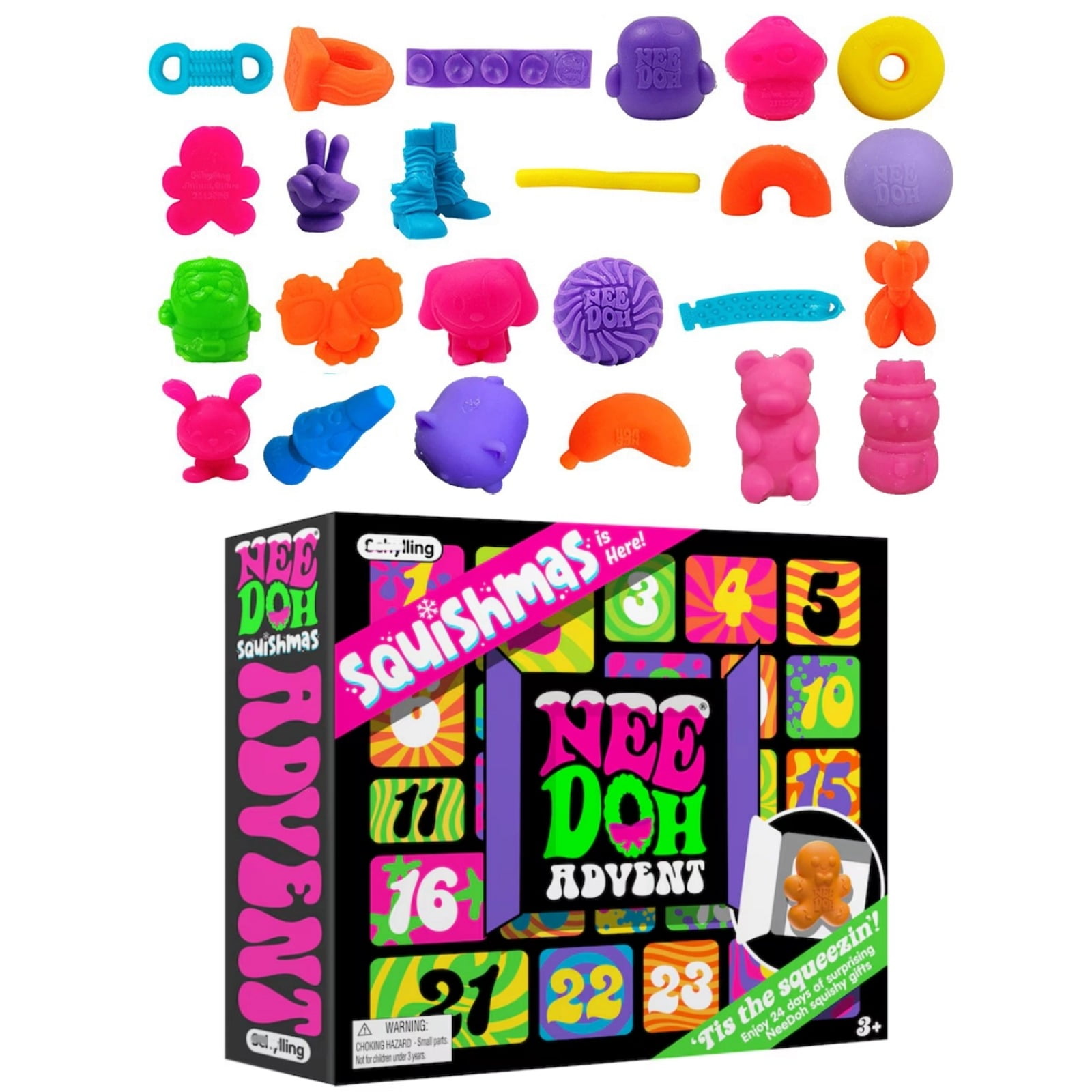2024 NeeDoh Squishmas Advent Calendar for Kids , 24 Days Toy Christmas ...