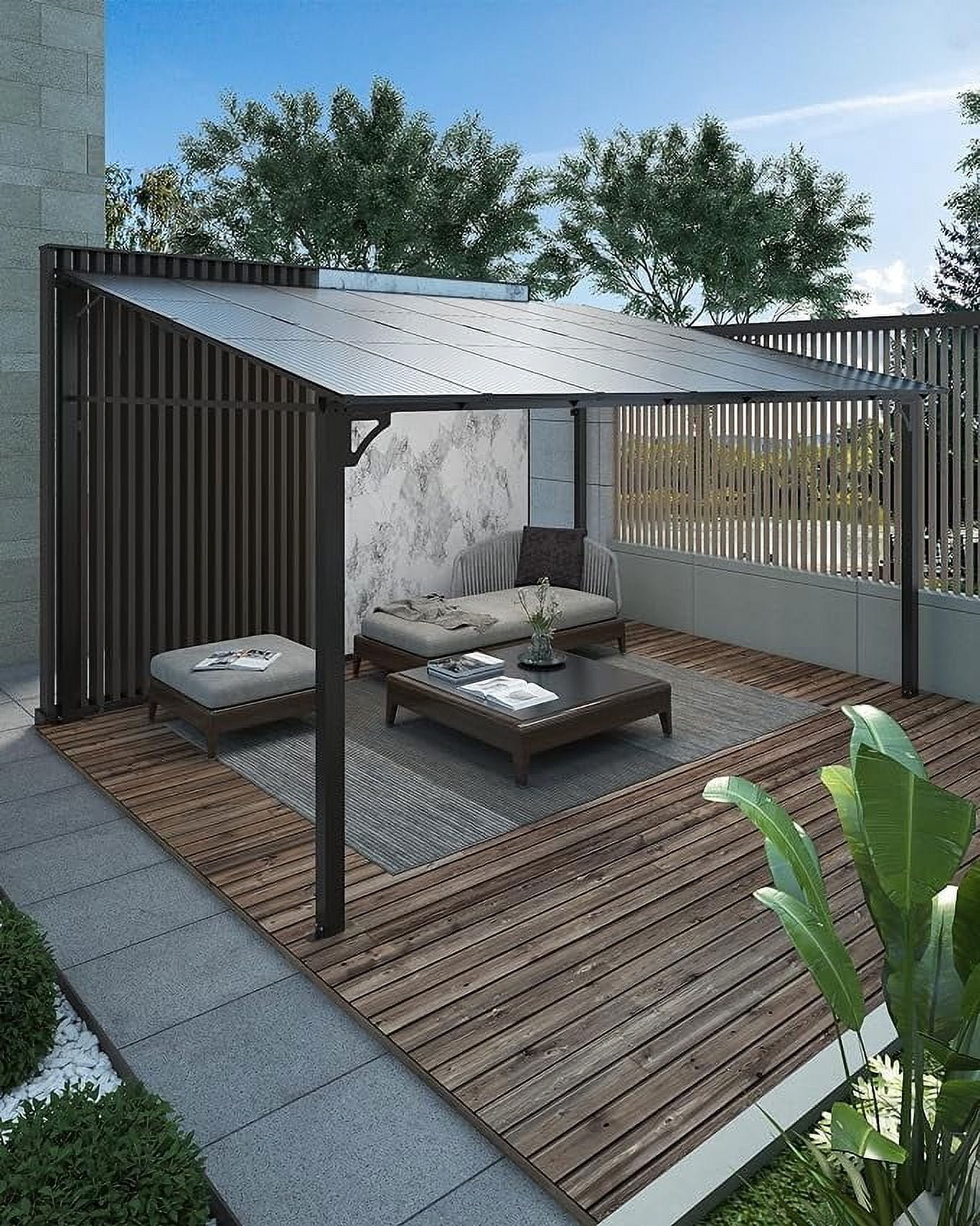 Modern Rooftop Gazebo Modern Shade 12' X 14' Four Season Hardtop