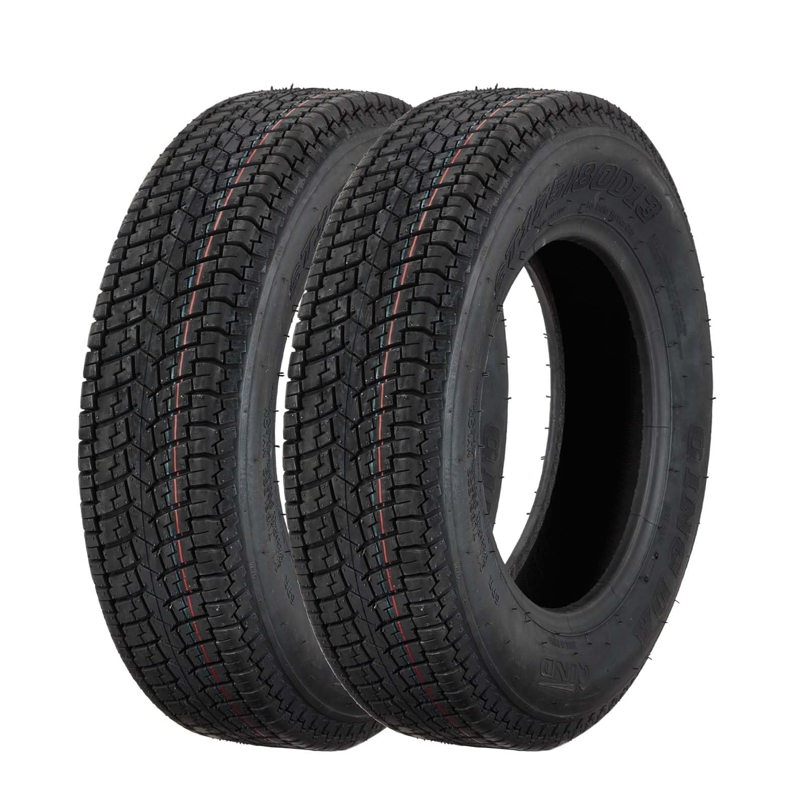 2024 New 2-Pk Premium Trailer Tires, ST205/75D15, Load D, 6 Ply, 5 Lug ...