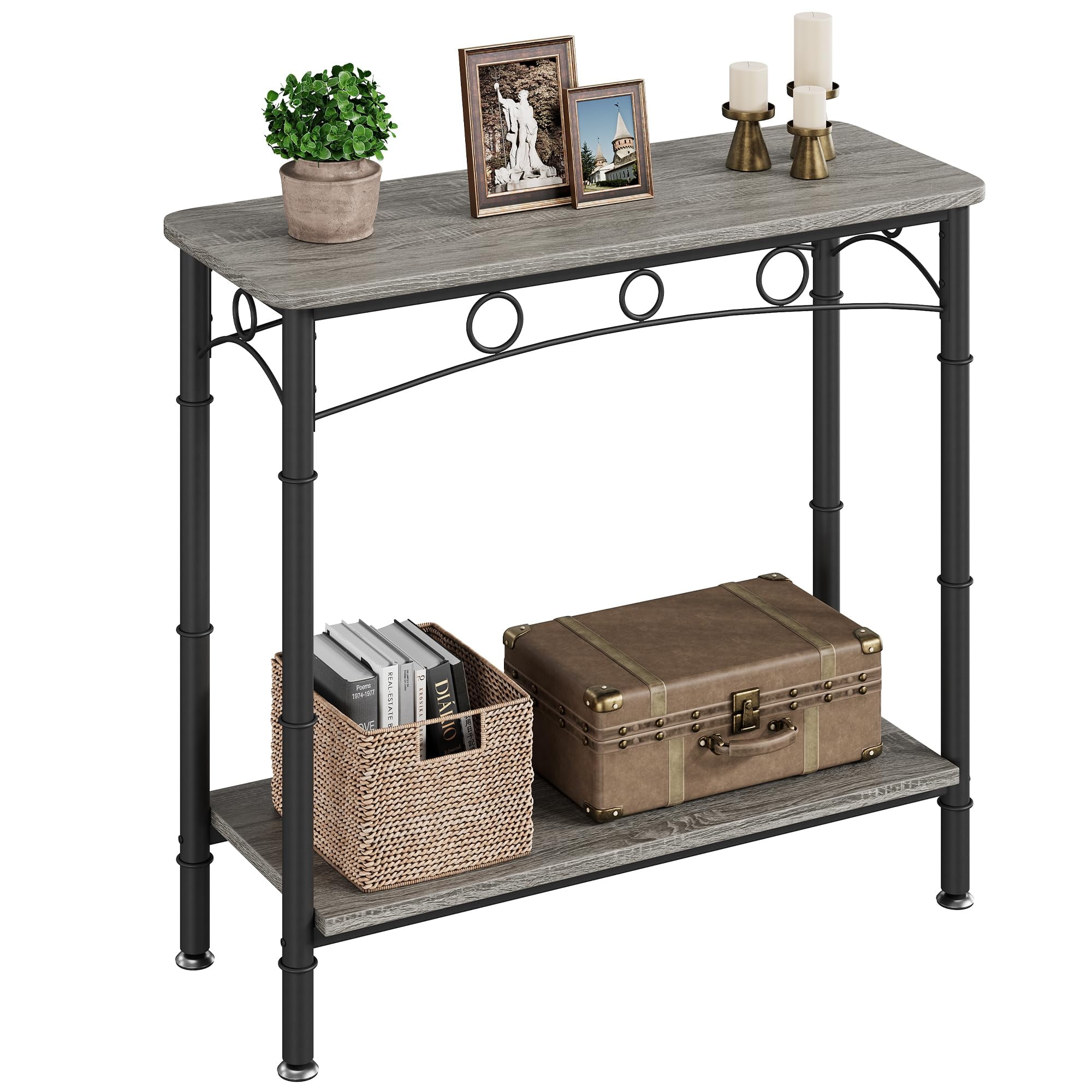 KTENME 2024 New 2 Tier Entryway Table, 31.5" Console Tables with ...