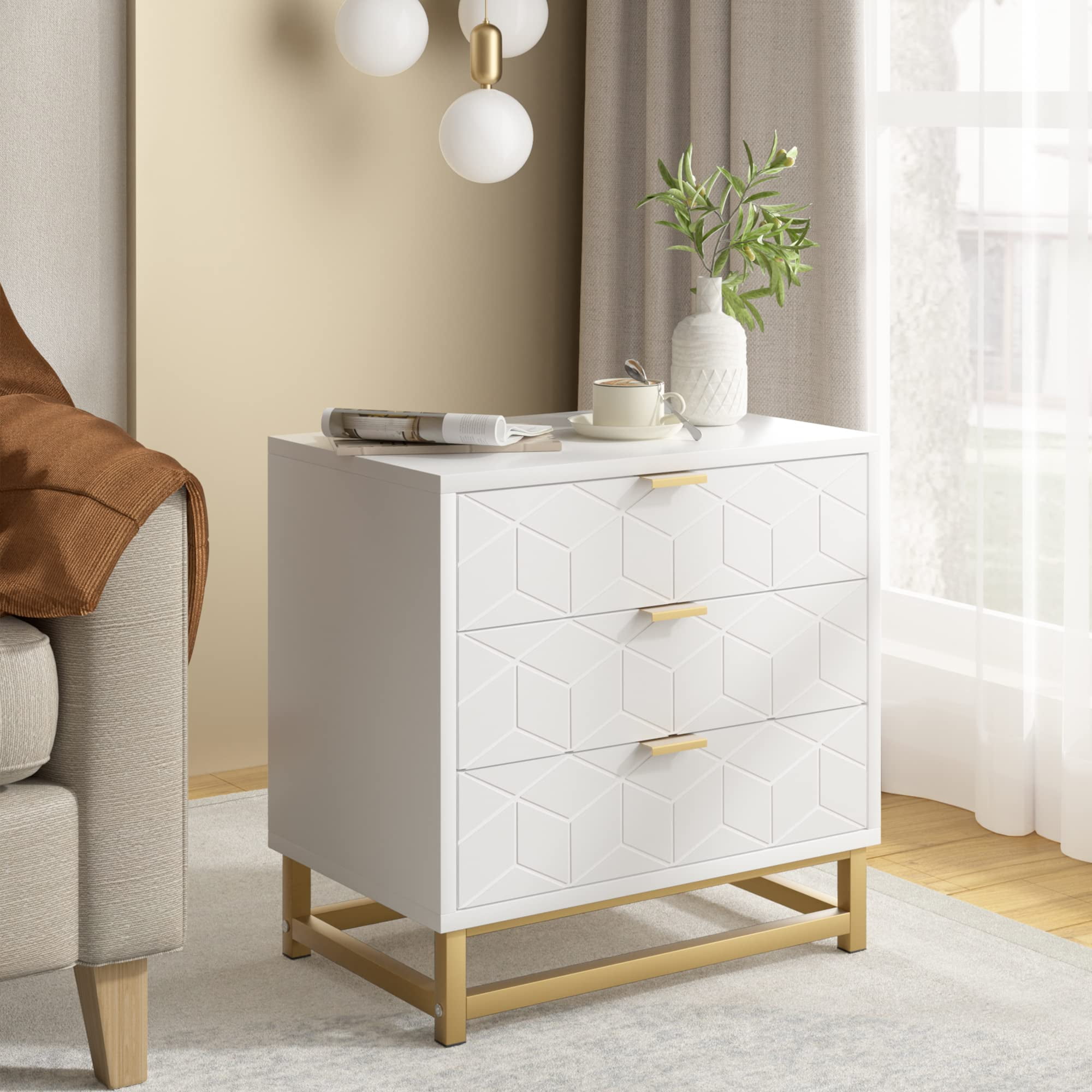 2024 New 3 Drawer Dresser for Bedroom, Modern Chest of Drawers with 3 ...