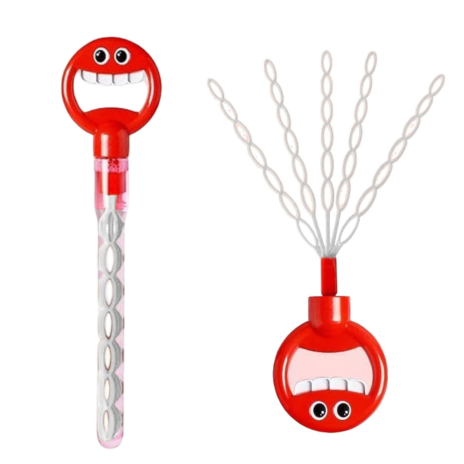 2024 New 32-Hole Bubble Wand Toy - Smiling Face Stick with Leak-Proof ...
