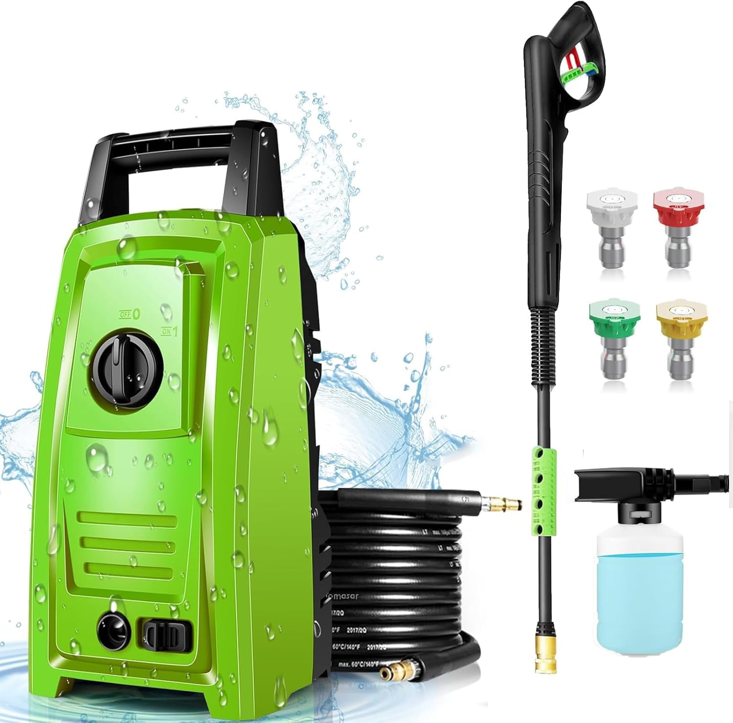 2024 New 4500PSI Electric Pressure Washer, Small Potable Power Washer ...