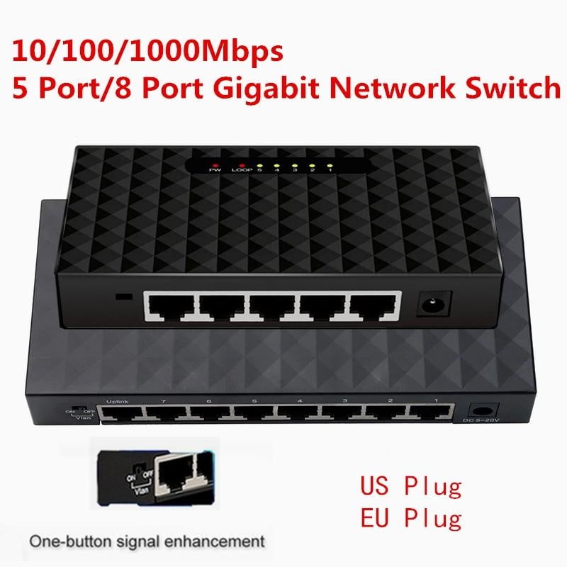 2024 New 5/8Port Gigabit Switch Ethernet Smart Switcher High ...