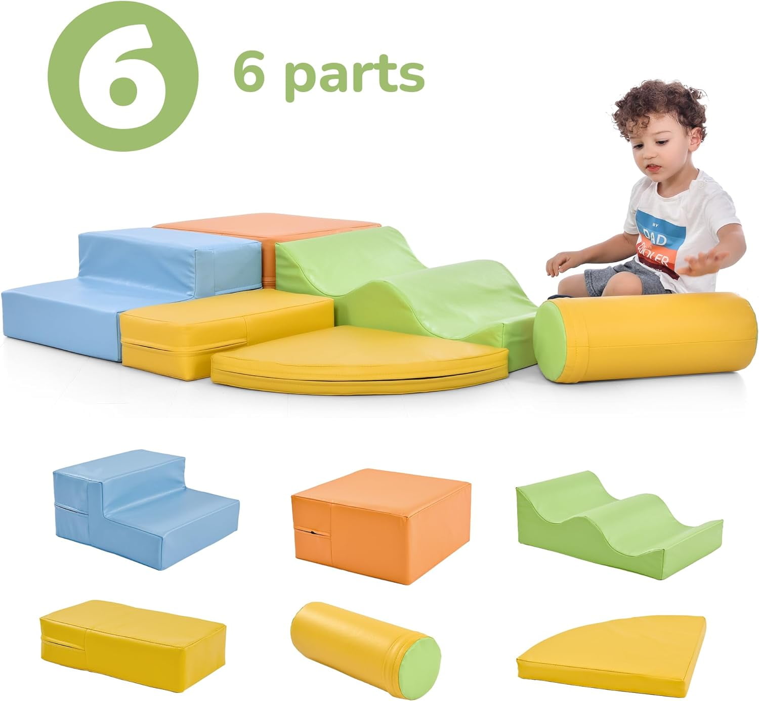 2025 New 6-Piece Soft Foam Toddlers Climbing Toys, Baby Foam Climbing ...