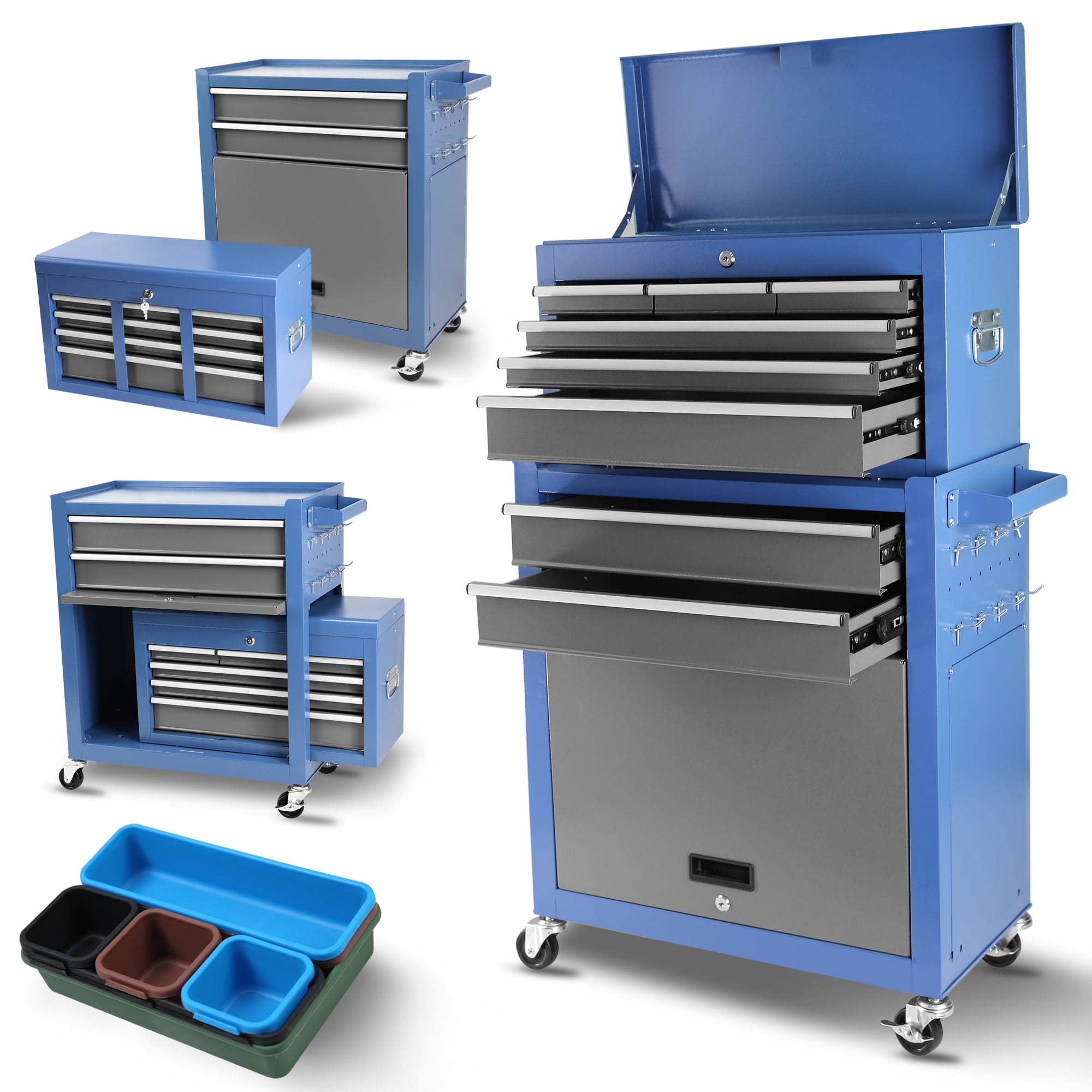 2024 New 8-Drawer Tool Chest, 2-in-1 Rolling Tool Chest with Locking ...