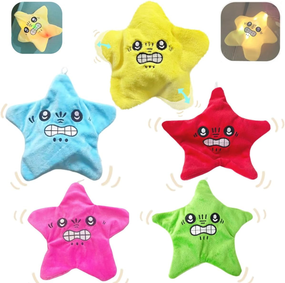 2024 New 8'' dancing Star Plush w/Rgb Led,Moving Stuffed Animals ...