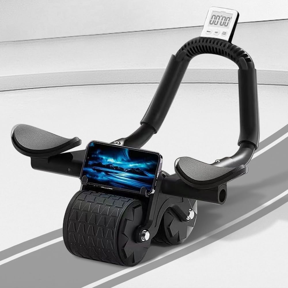 2024 New Ab Roller Wheel with Timer & Knee Mat,Automatic Rebound ...