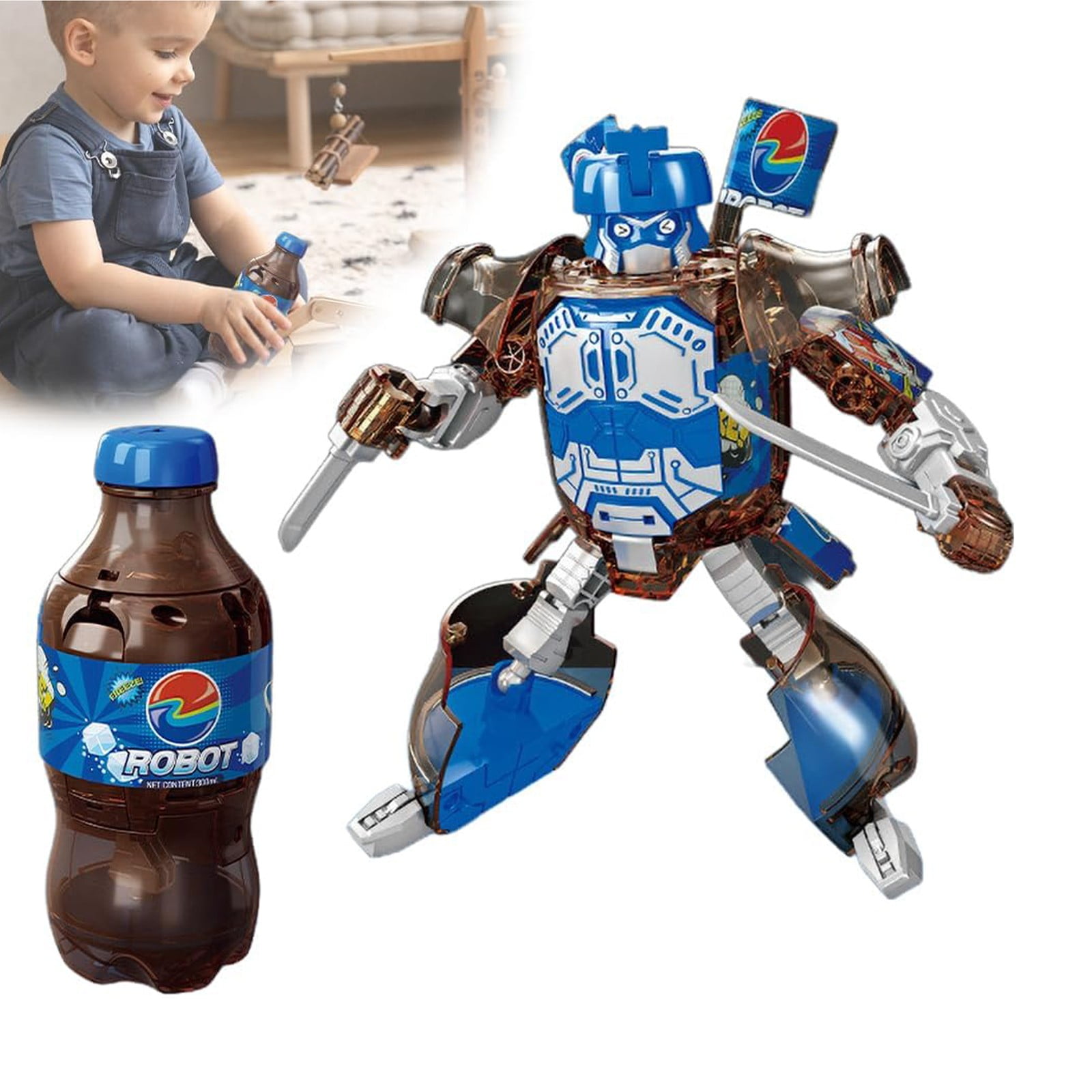 2024 New Beverage Bottles Transformer Robot Toys, Soda Transforming ...