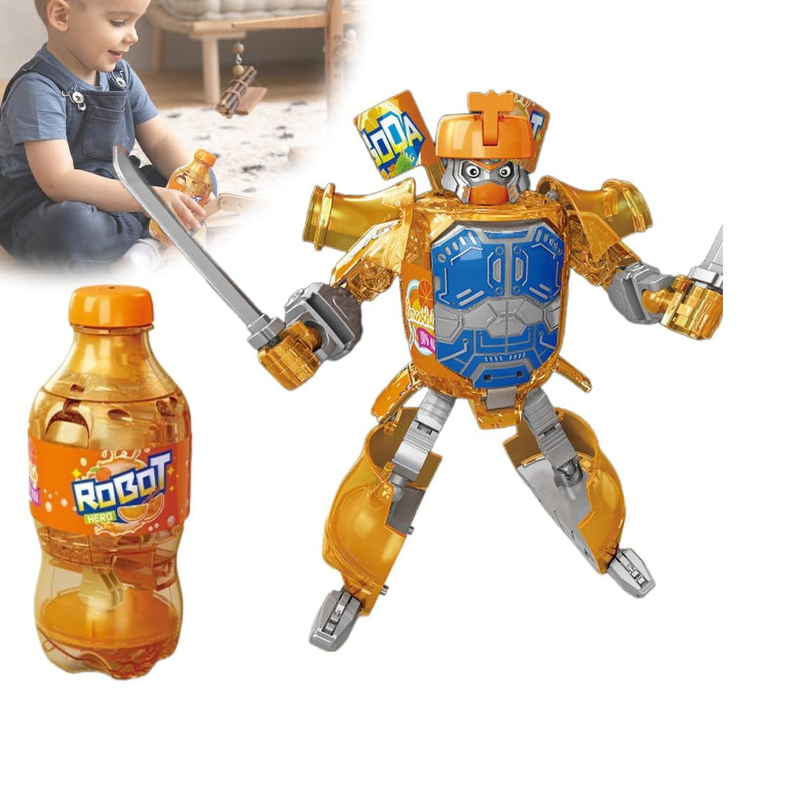 2024 New Beverage Bottles Transformer Robot Toys, Soda Transforming ...