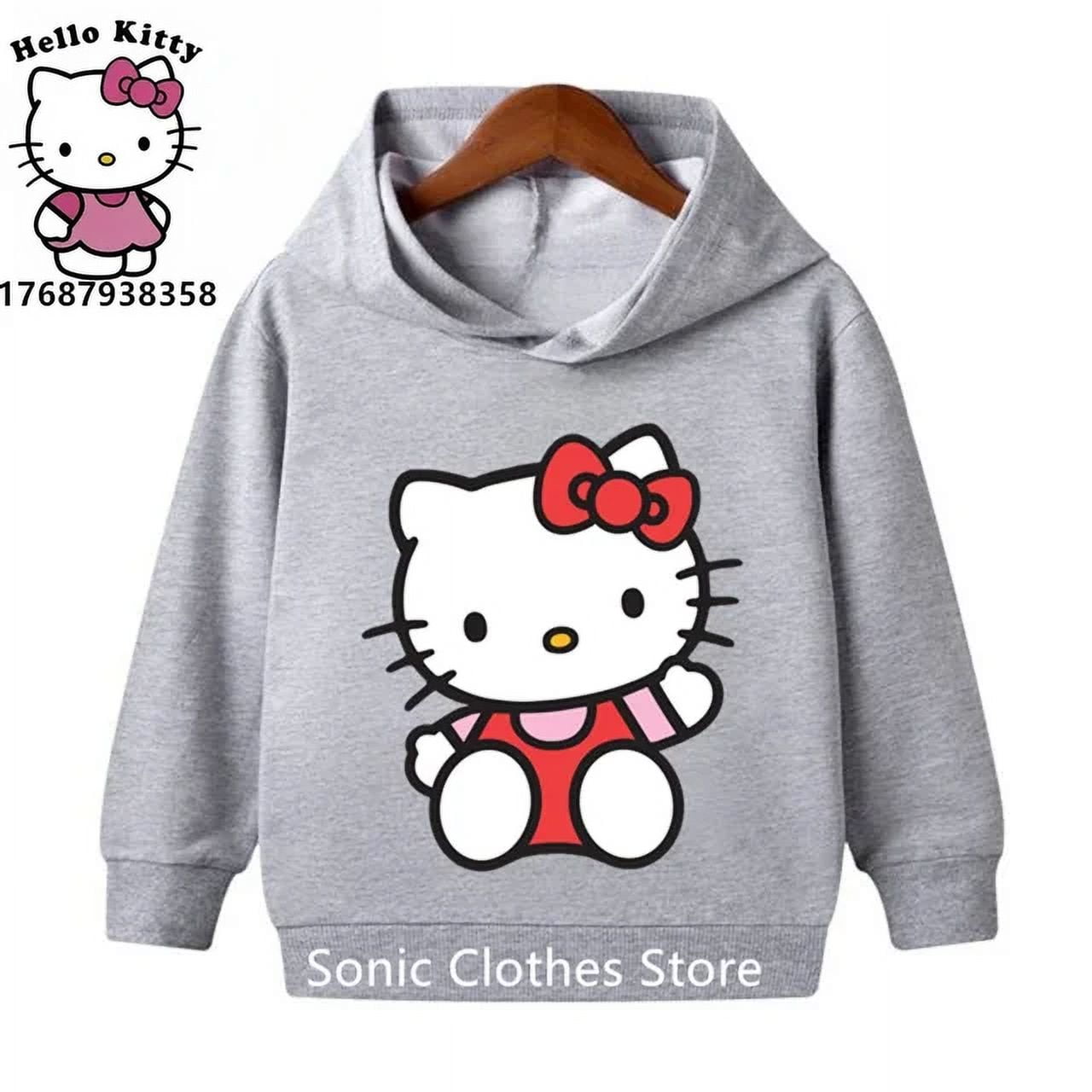 2024 New Cartoon Girls Hello Kitty Hoodies Kawaii Graphic Streetwear ...
