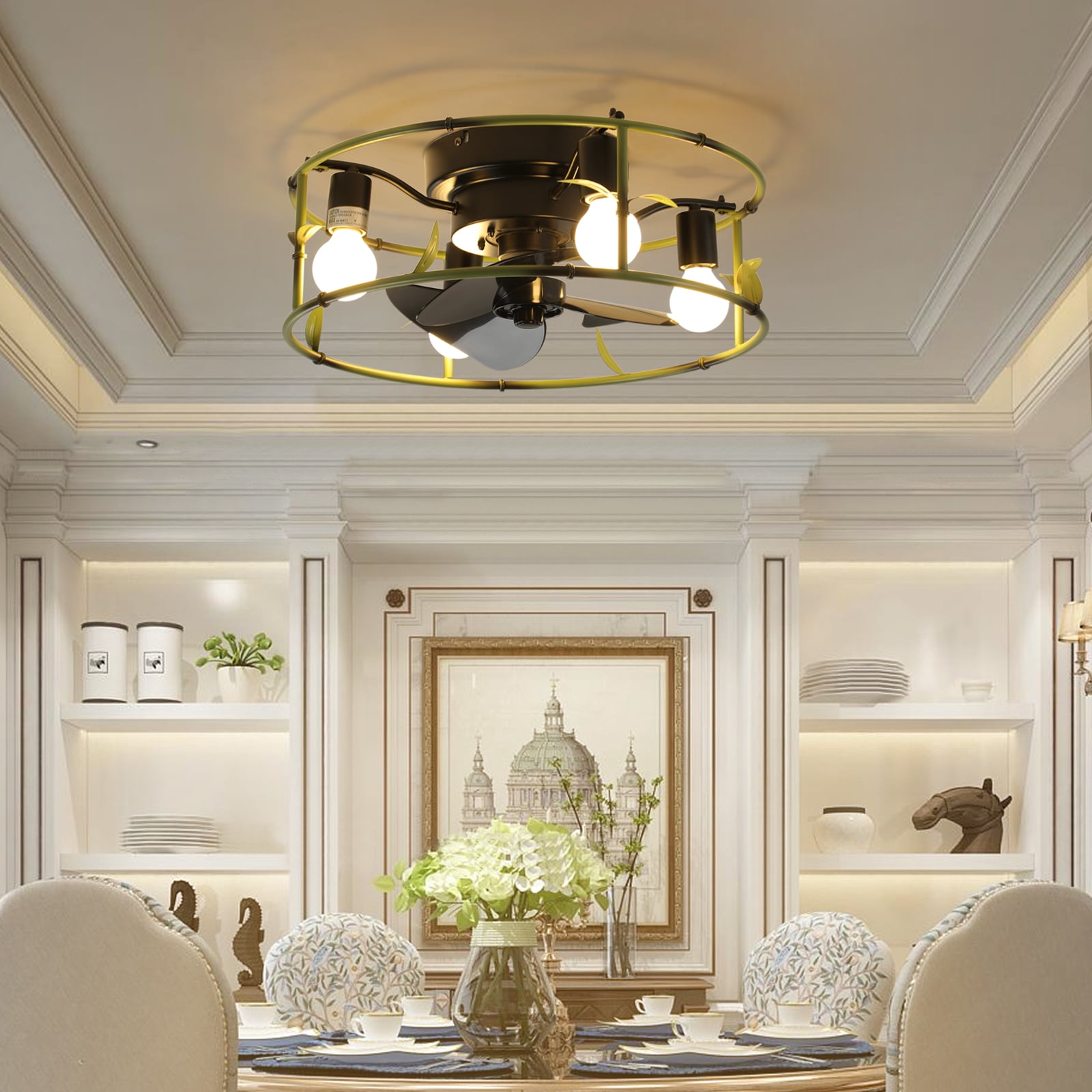 2024 New Ceiling Fans With Lights, Remote Control, 3 Fan Blades, 6 ...