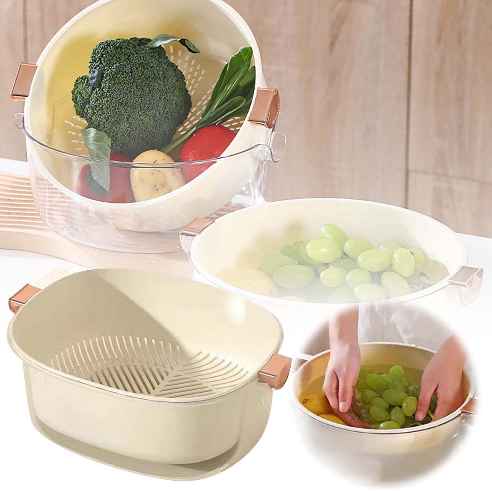 2024 New Colander for Kitchen Strainer Bowl Versatile Double Fruit ...