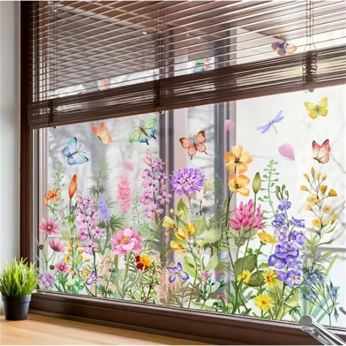 2024 New Colorful Floral Bouquet Window Sticker, Window Wall Decal ...