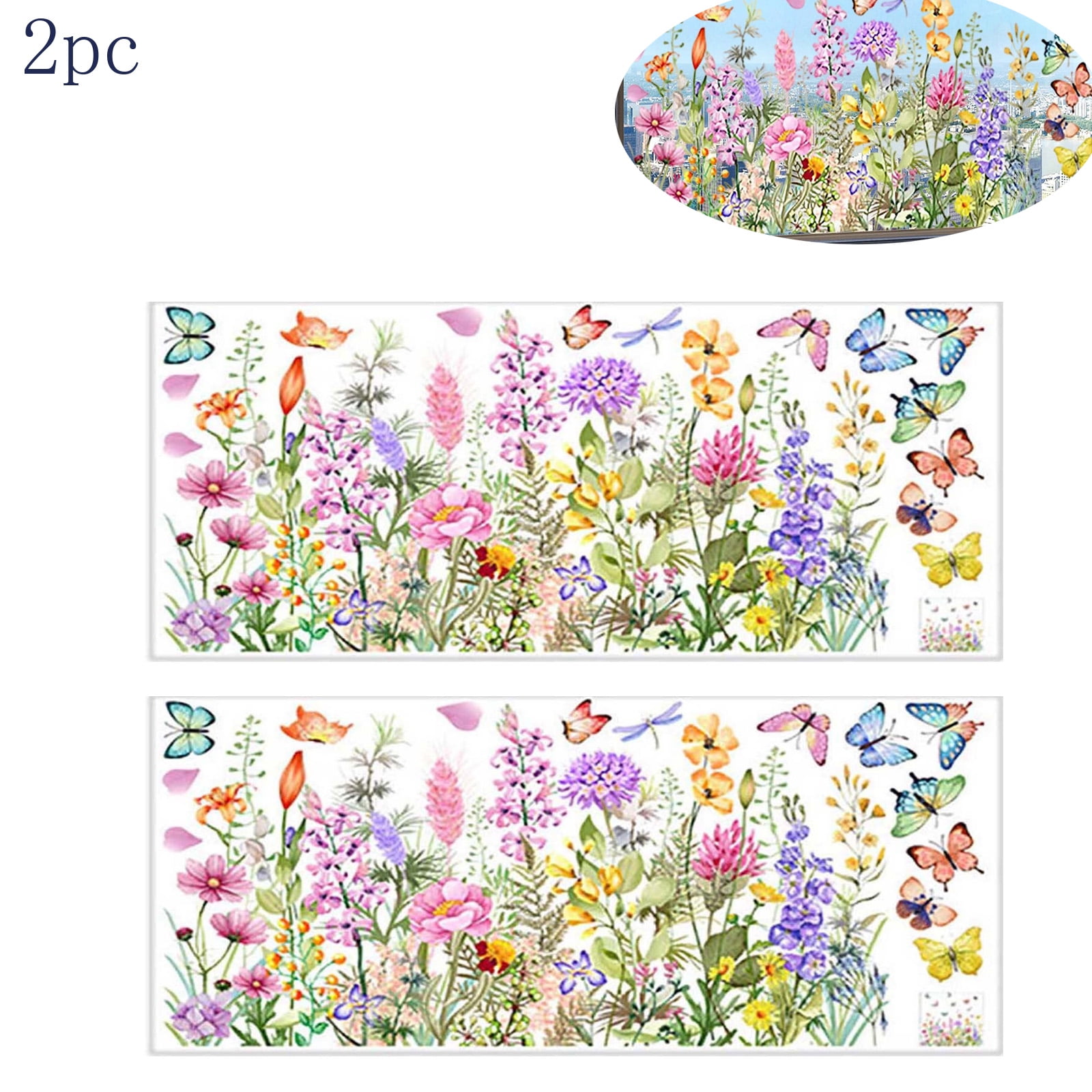 2024 New Colorful Flower Bouquet Window Stickers, Window Wall Stickers ...