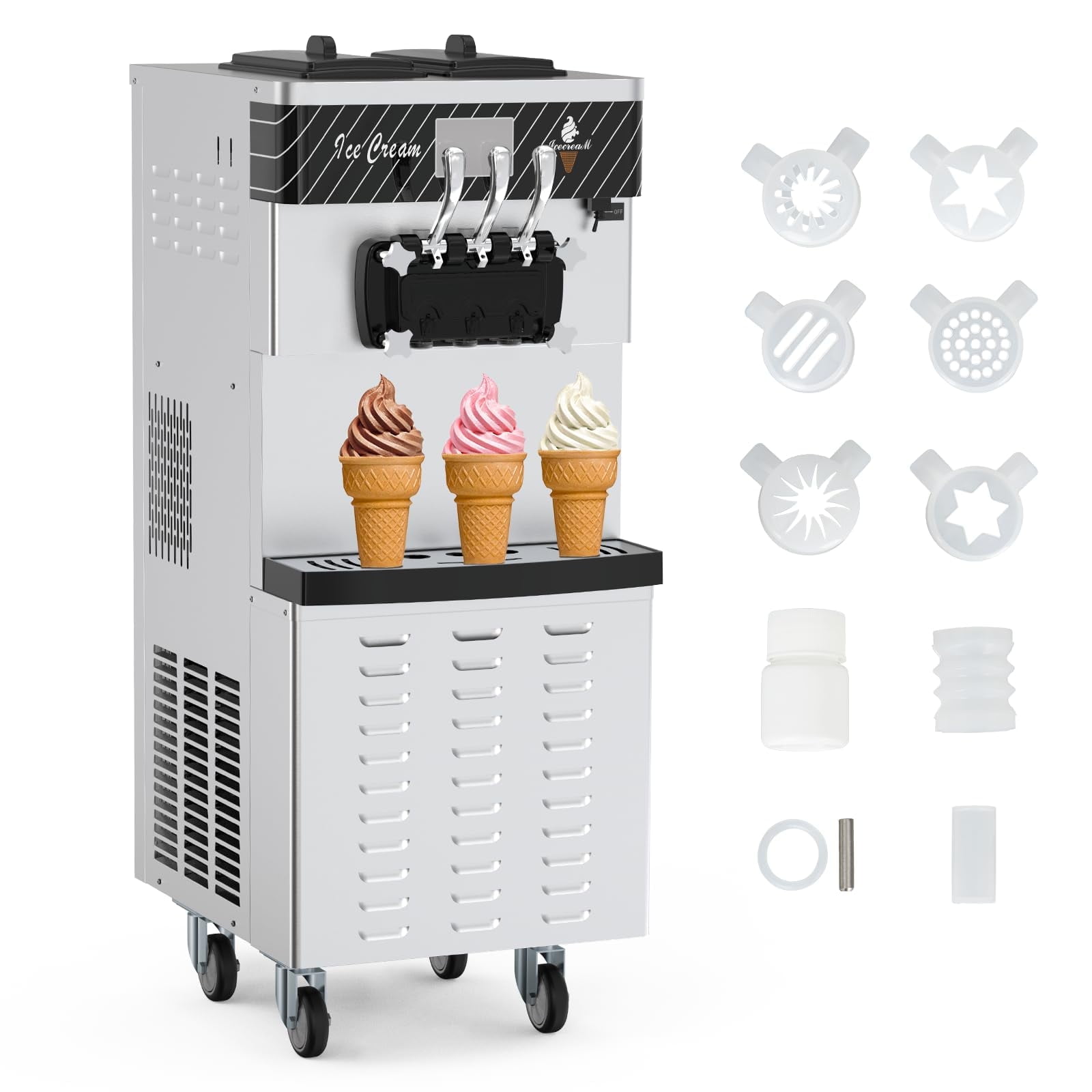 2024 New Commercial Ice Cream Maker Machine – 3 Flavors Soft Serve ...
