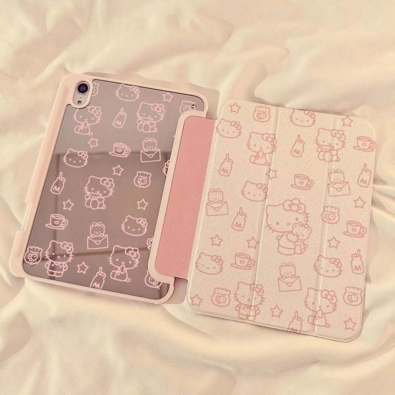 2024 New Cute Sanrio Hello Kitty Ipad Protective Case Tri-Fold with Pen ...