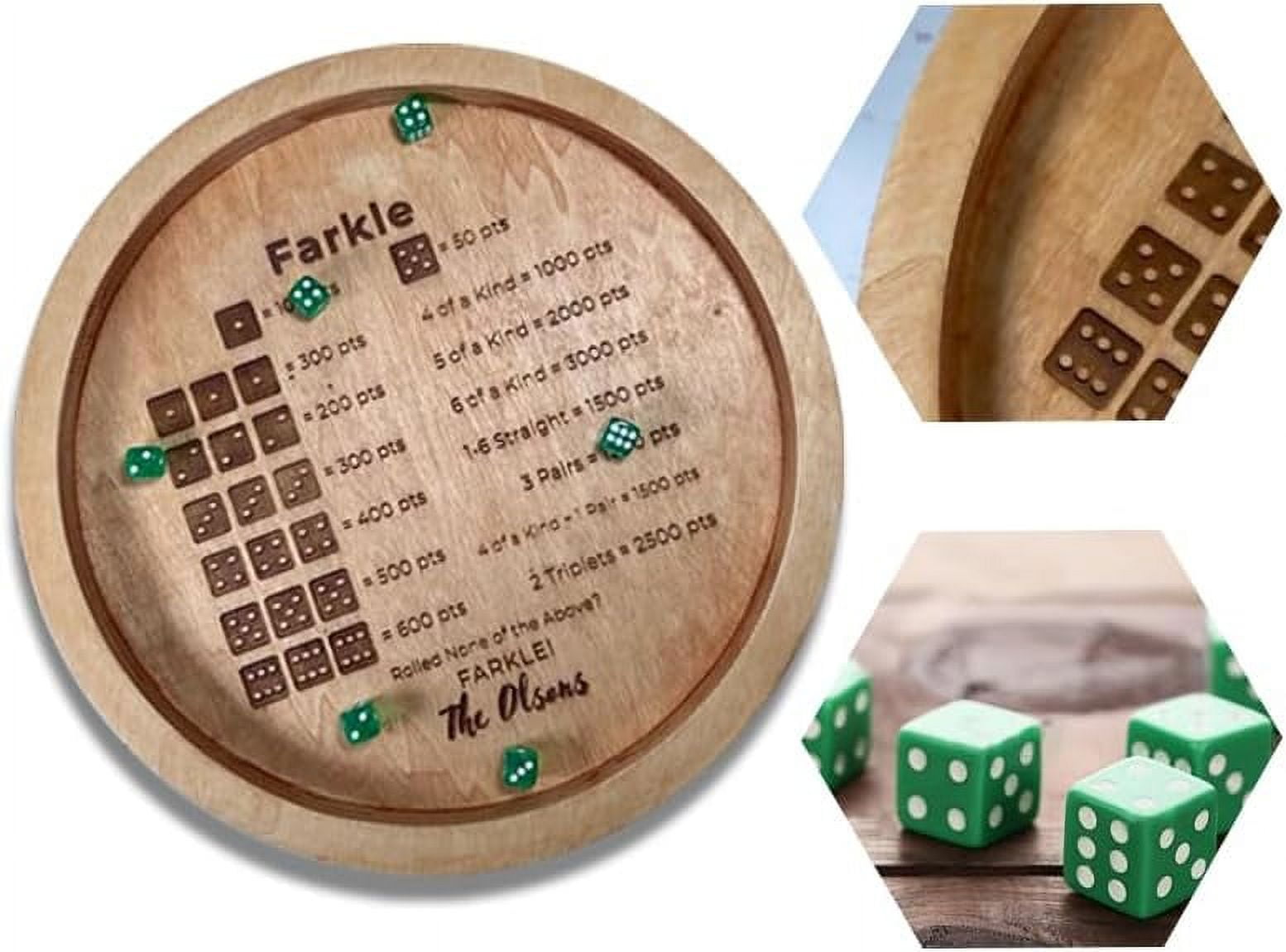 2024 New Farkle Dice Tray, 5.9'' Fun Wooden Dice Tray for Farkle ...