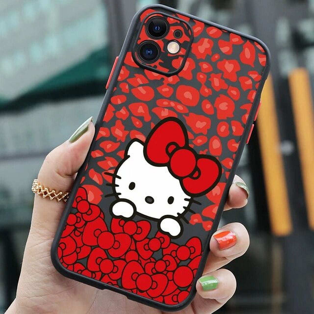 Catoon Hello Kitty Cute Red Pink Phone Case For iPhone 15 14 13 12 11 ...
