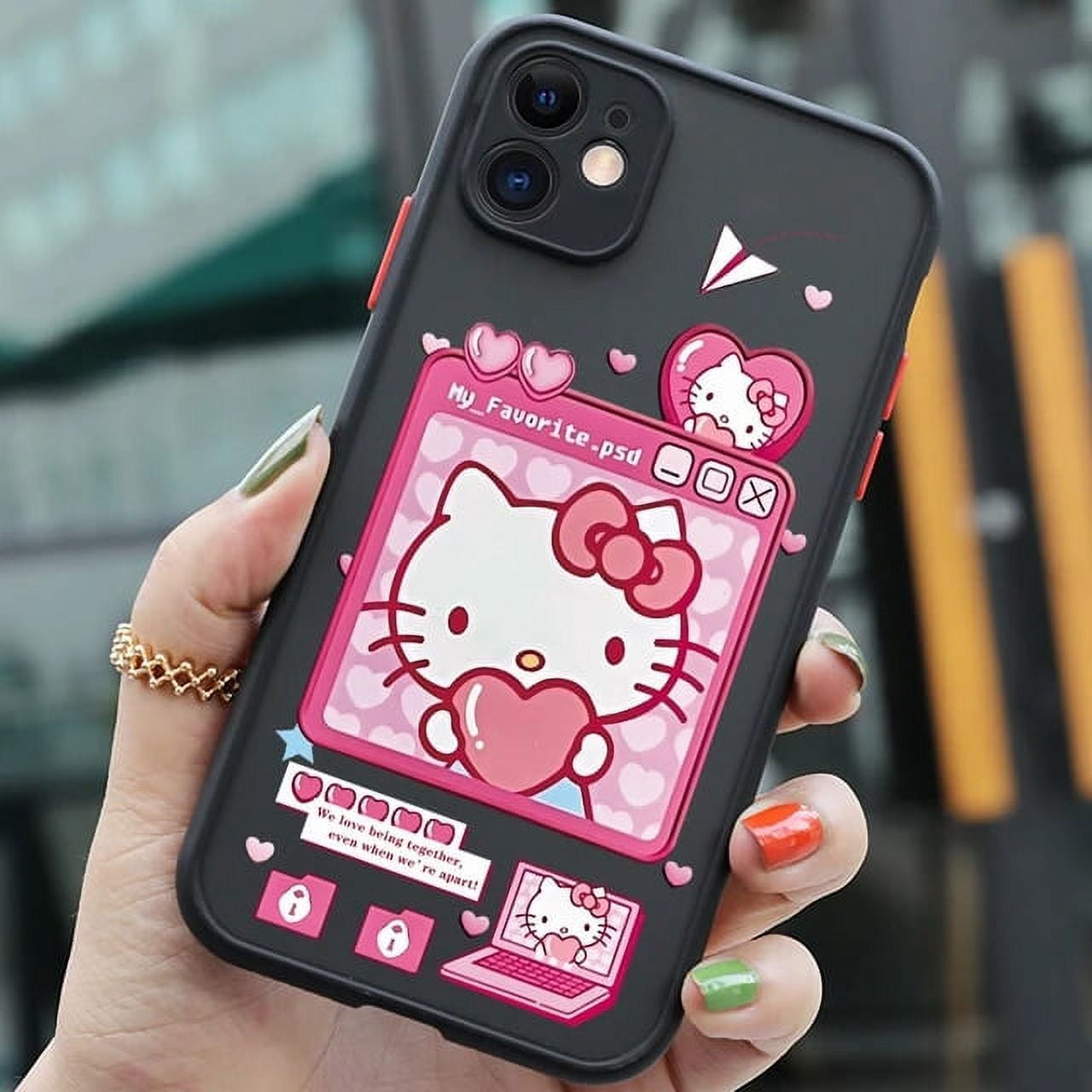 Catoon Hello Kitty Cute Red Pink Phone Case For iPhone 15 14 13 12 11 ...