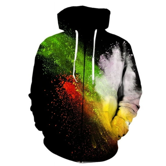 2024 New Fashion hot Men Women Powder splash tie dyeing 3D Print Zipper ...