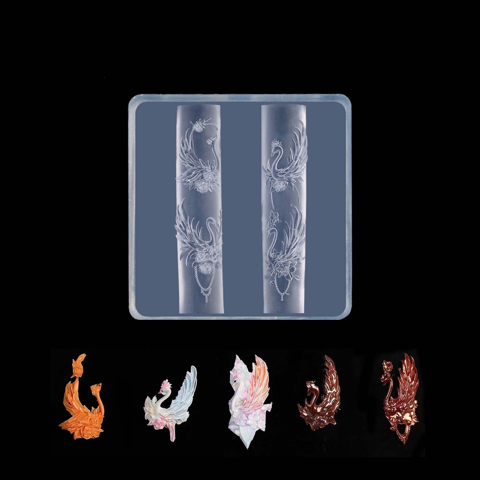 2024 New Flower Nail Art Stickers Decals, 5D Engraved Flower Nail ...