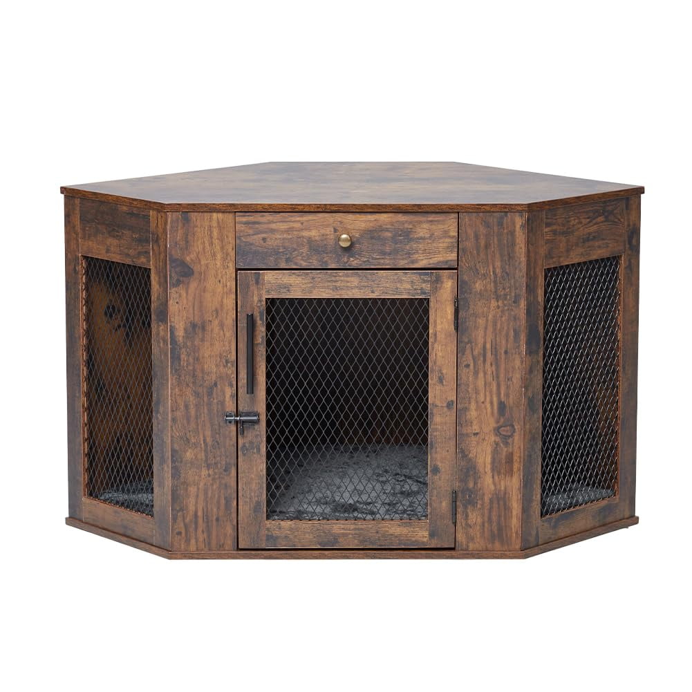 2024 New Furniture Style Corner Dog Crate for Small Medium Dogs, Indoor ...