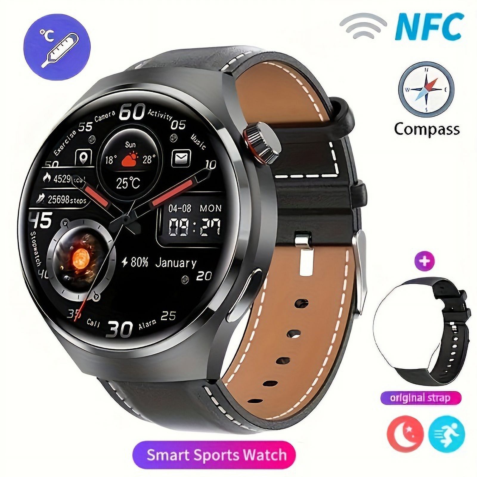 2024 New GPS motion trajectory smart watch men NFC wireless call men ...