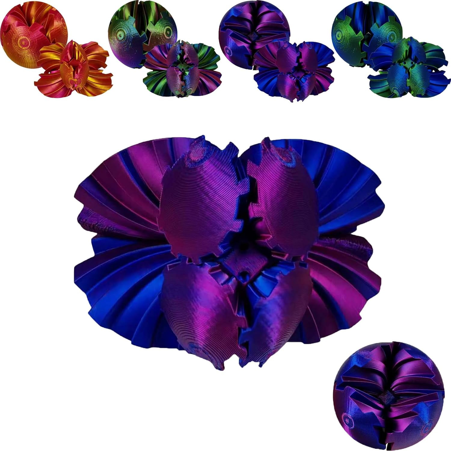 2024 New Gear Ball, 3D Printed Gear Ball Spin Ball Cube Fidget Toy ...