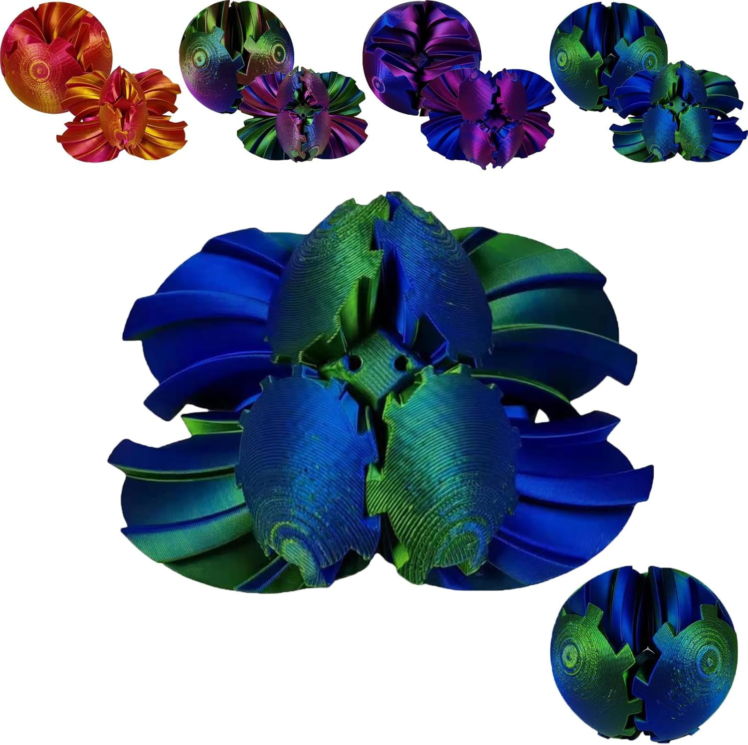 2024 New Gear Ball, 3D Printed Gear Ball Spin Ball Cube Fidget Toy ...