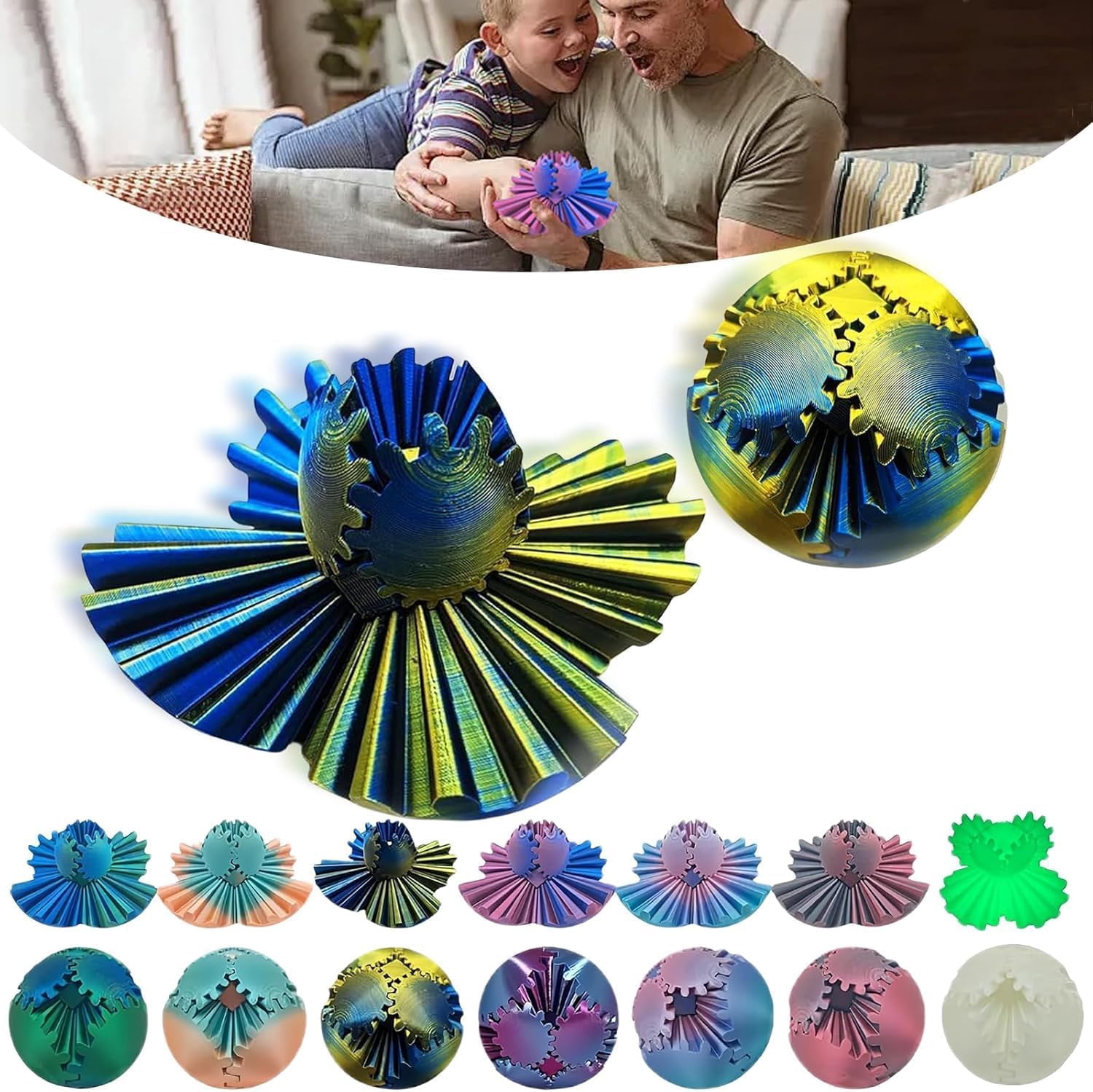 2024 New Gear Ball - 3D Printed Gear Ball Spin Ball, Cube Fidget Toy ...