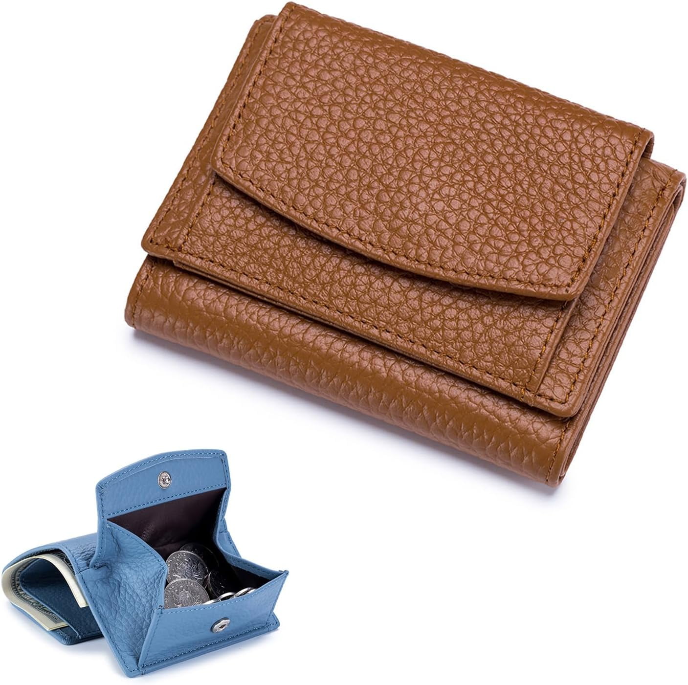 2024 New Genuine Leather RFID Blocking Card Holder Organizer Pocket ...