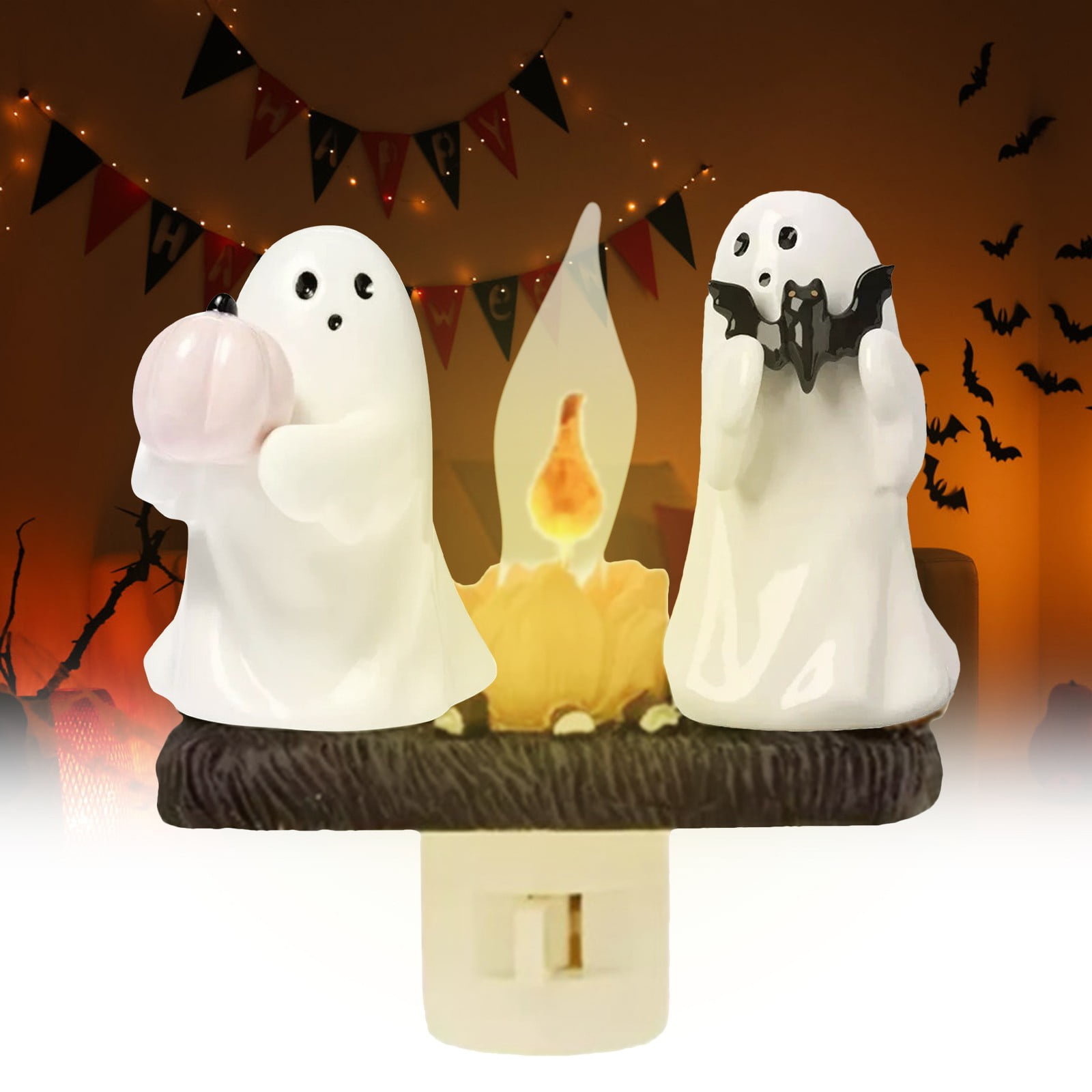 2024 New Ghost Campfire Flickering Nightlight, Ghost Pumpkin Bat Night ...