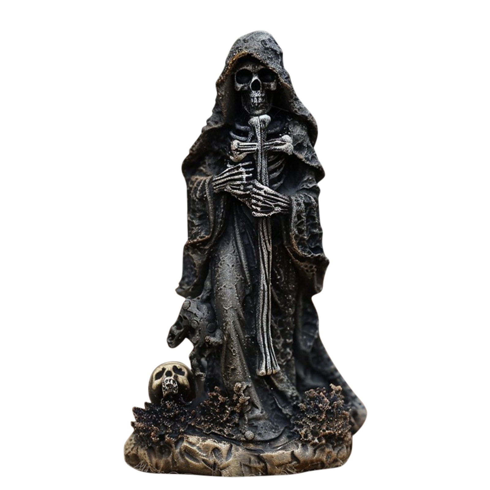 2024 New Grim Reaper Statue, 5.9" Holy Death Santa Muerte Holding Cross ...