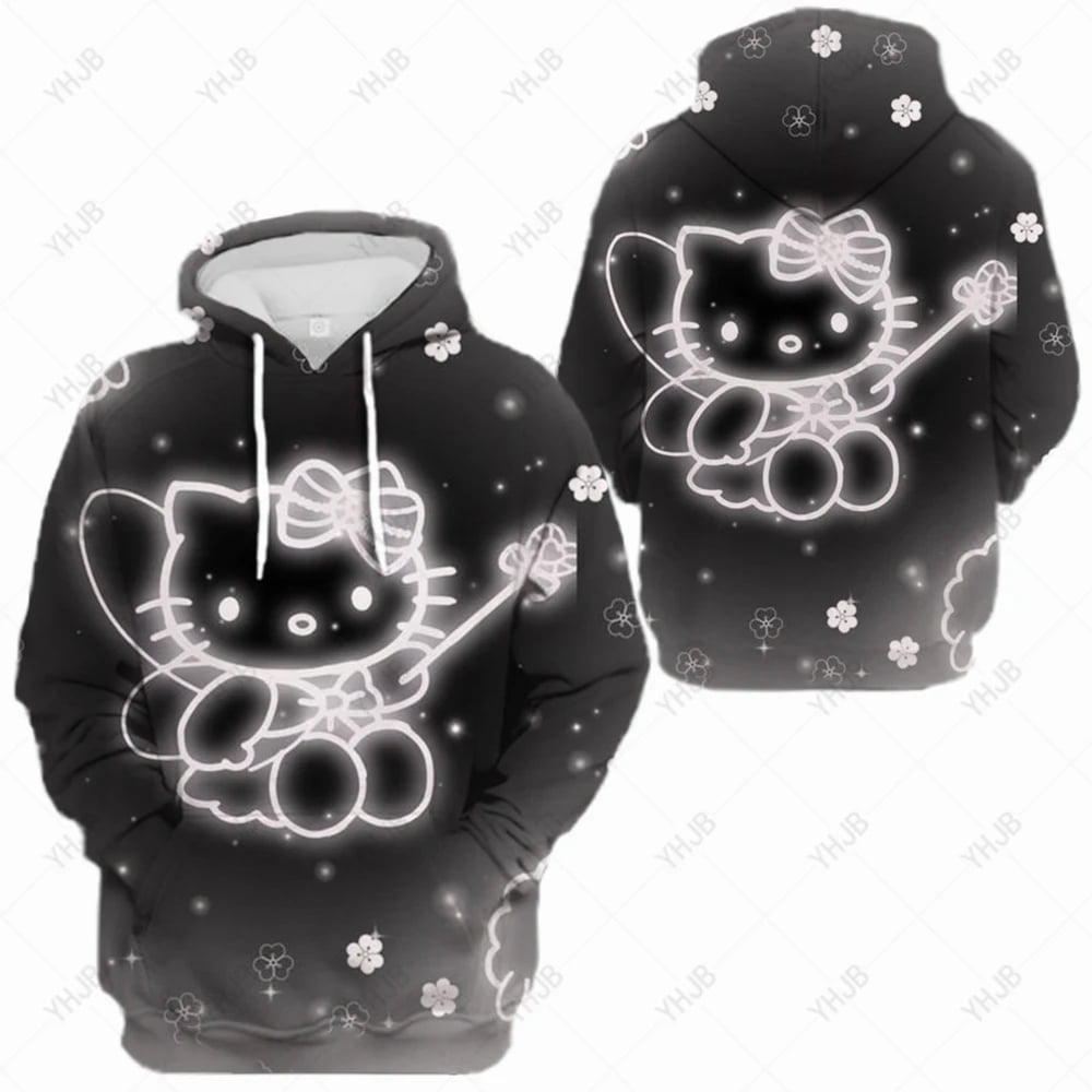 2024 New Hello Kitty 3D printed hoodie Fall and spring can be popular ...