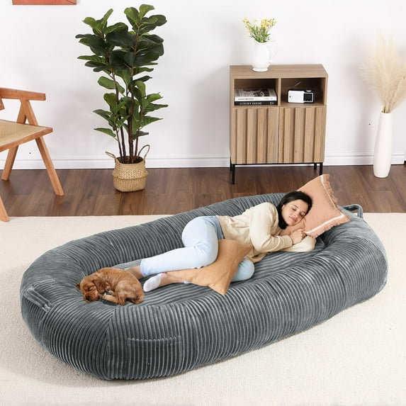 2024 New Human Sized Dog Bed for People Adults,Large Bean Bag Napping ...