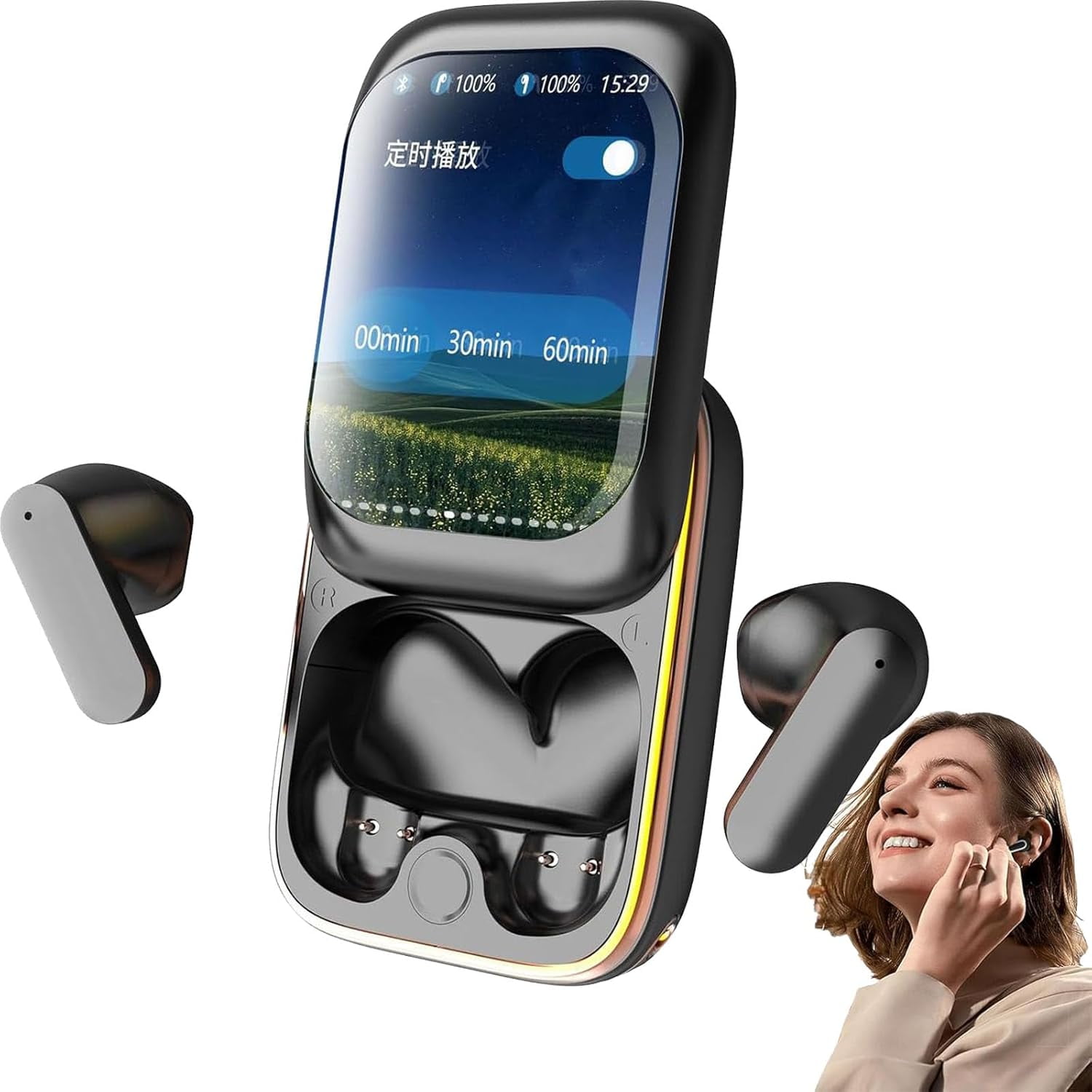 2024 New Intelligent Full-Color Touch Screen Slider Earphones, Slide ...