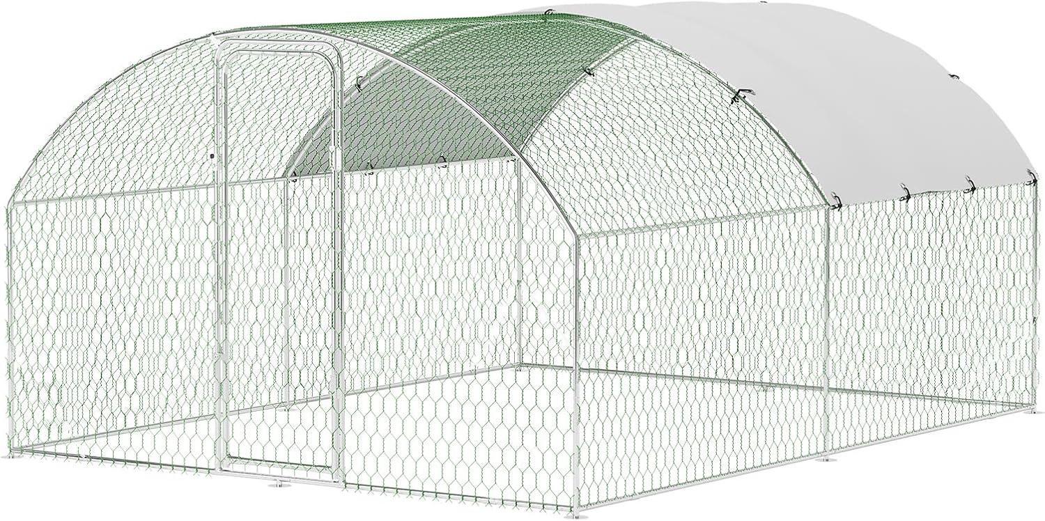 2024 New Large Metal Chicken Coop,Heavy Duty Walkin Chicken Run with ...